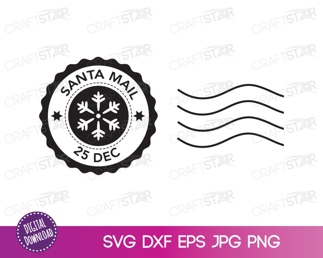 Santa Postmark SVG File - Santa Mail Christmas Clipart Digital Download ...