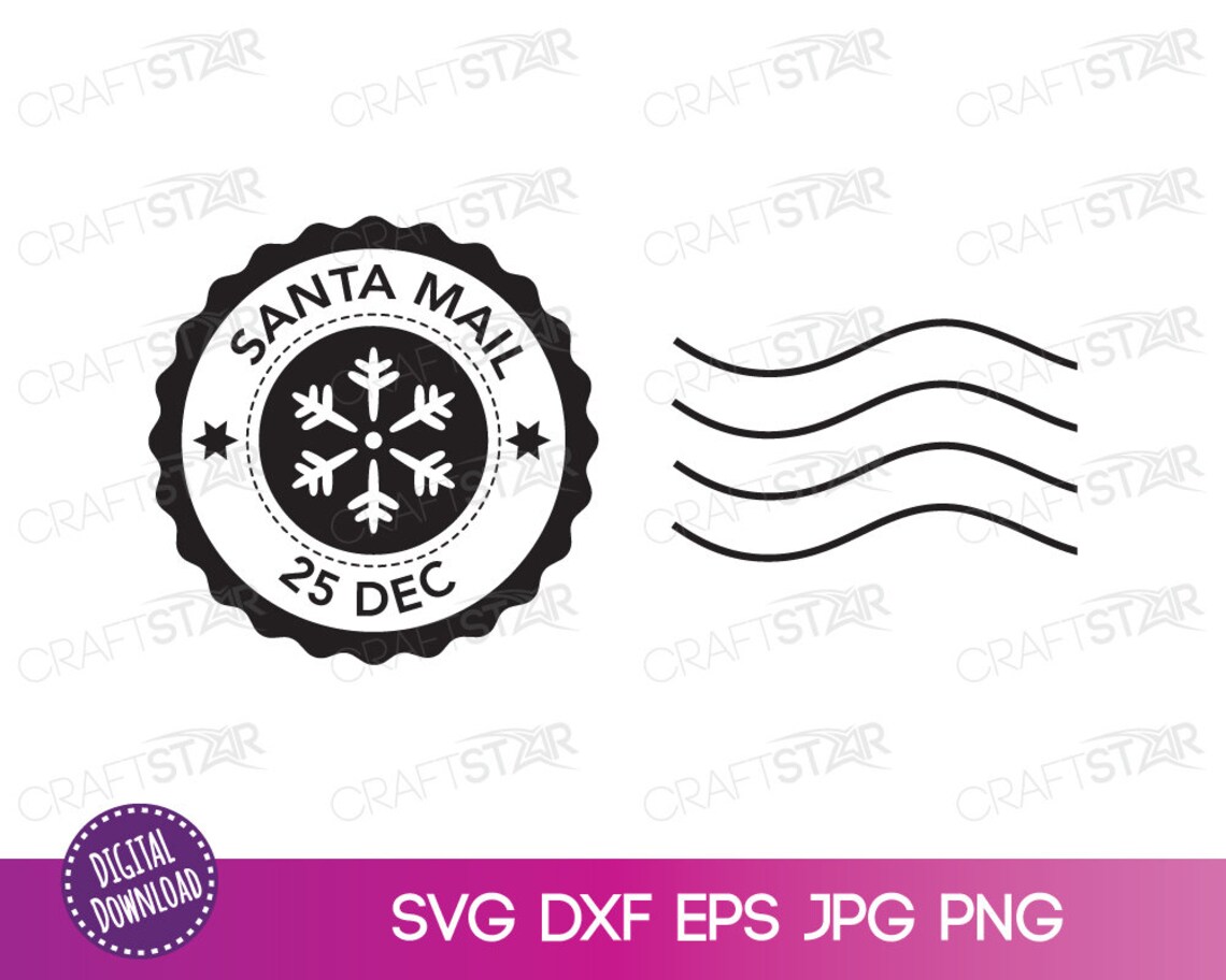 Santa Postmark SVG File - Santa Mail Christmas Clipart Digital Download ...