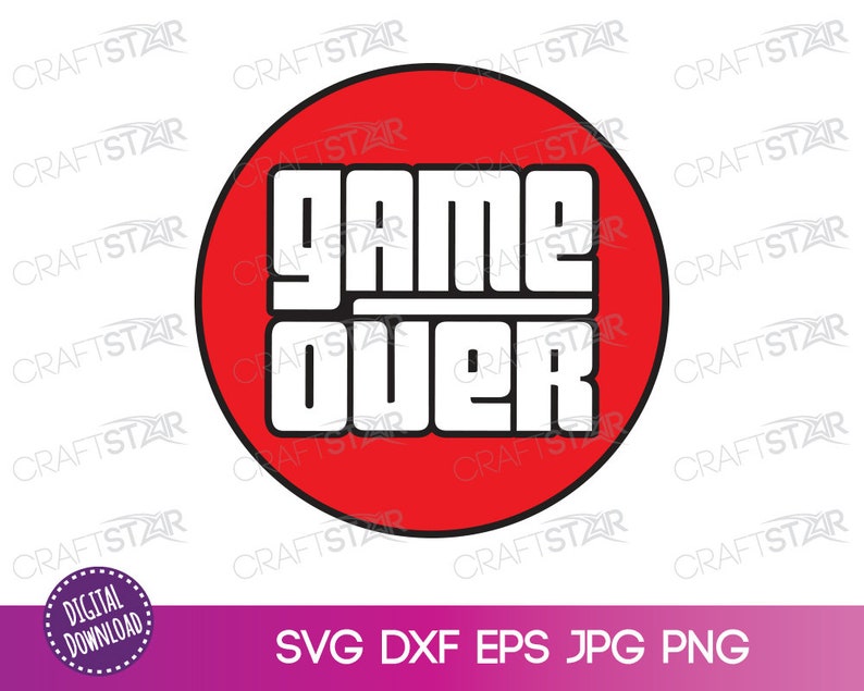 Game Over SVG: Gamer Clipart, T-shirt File (digital Download) - Etsy