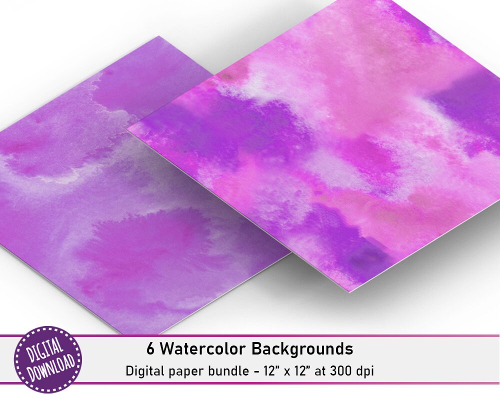 Watercolor Background Digital Paper Pack 6 Watercolor - Etsy