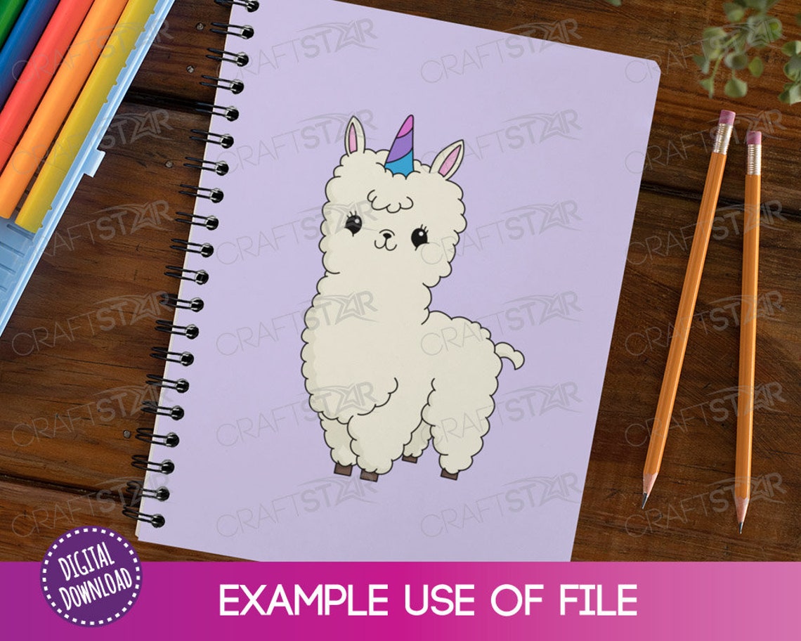 Llamacorn SVG File Llama Unicorn Clipart for Crafts, Stickers and ...