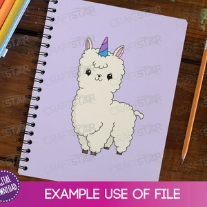 Llamacorn SVG File - Llama Unicorn Clipart for Crafts, Stickers and ...