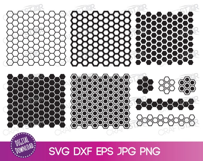 Waben SVG Set Sechseck Muster und Waben Design Elemente Waben ...