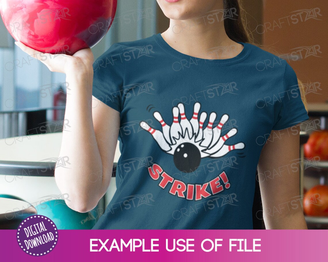 Bowling SVG - Ten Pin Bowling Strike Clipart - Sports Digital Element ...