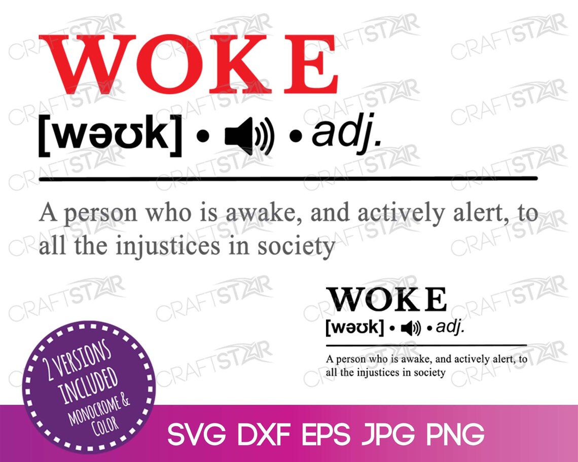 Woke Definition Digital Download Woke SVG File Woke Clipart Printable ...