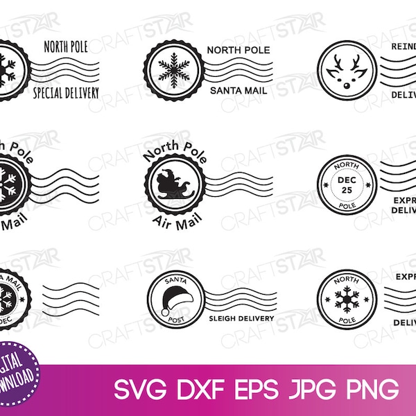 North Pole Postmark - Etsy