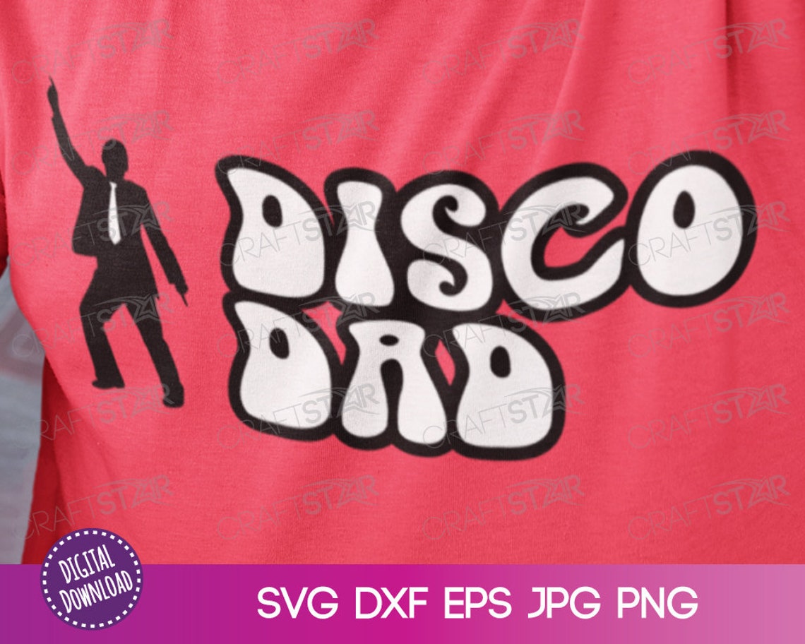 Disco Dad Father's Day SVG Digital Download - Dad Dancing Silhouette - Etsy