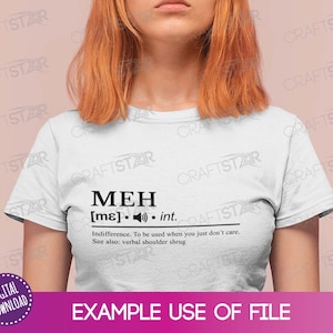 Meh Definition Digital Download - Meh SVG File - Meh Printable - Meh ...