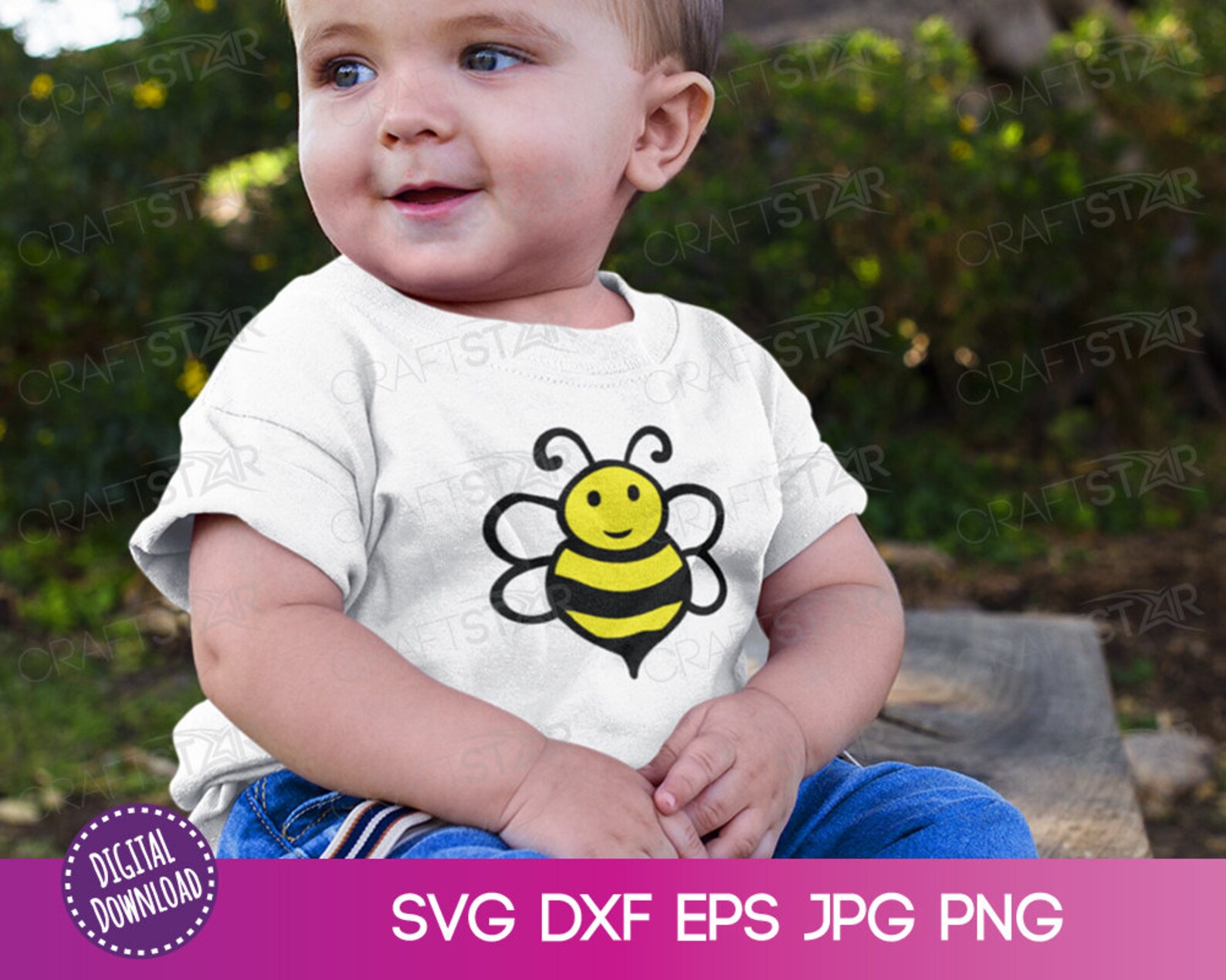 Bee SVG File for Cricut or Silhouette - Cute Cartoon Bee Clipart for ...