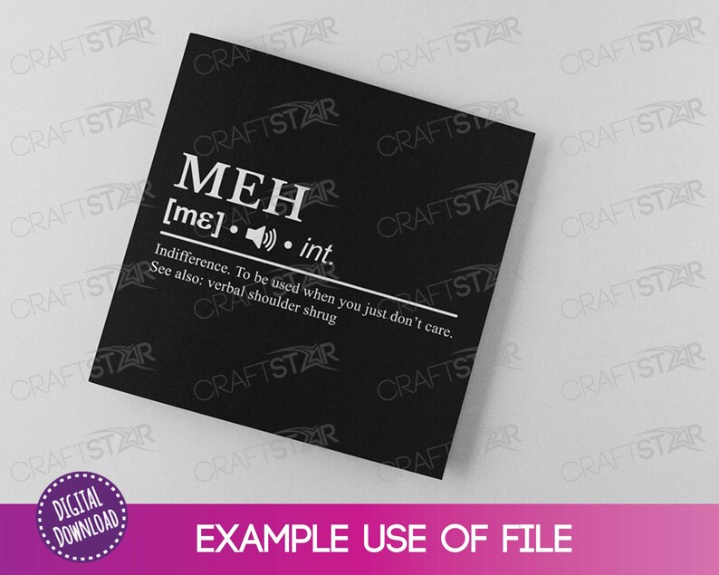 Meh Definition Digital Download - Meh SVG File - Meh Printable - Meh ...