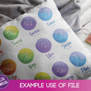 Watercolor Star Constellation PNG Bundle - Zodiac Star Sign Digital ...