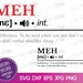Meh Definition Digital Download - Meh SVG File - Meh Printable - Meh ...