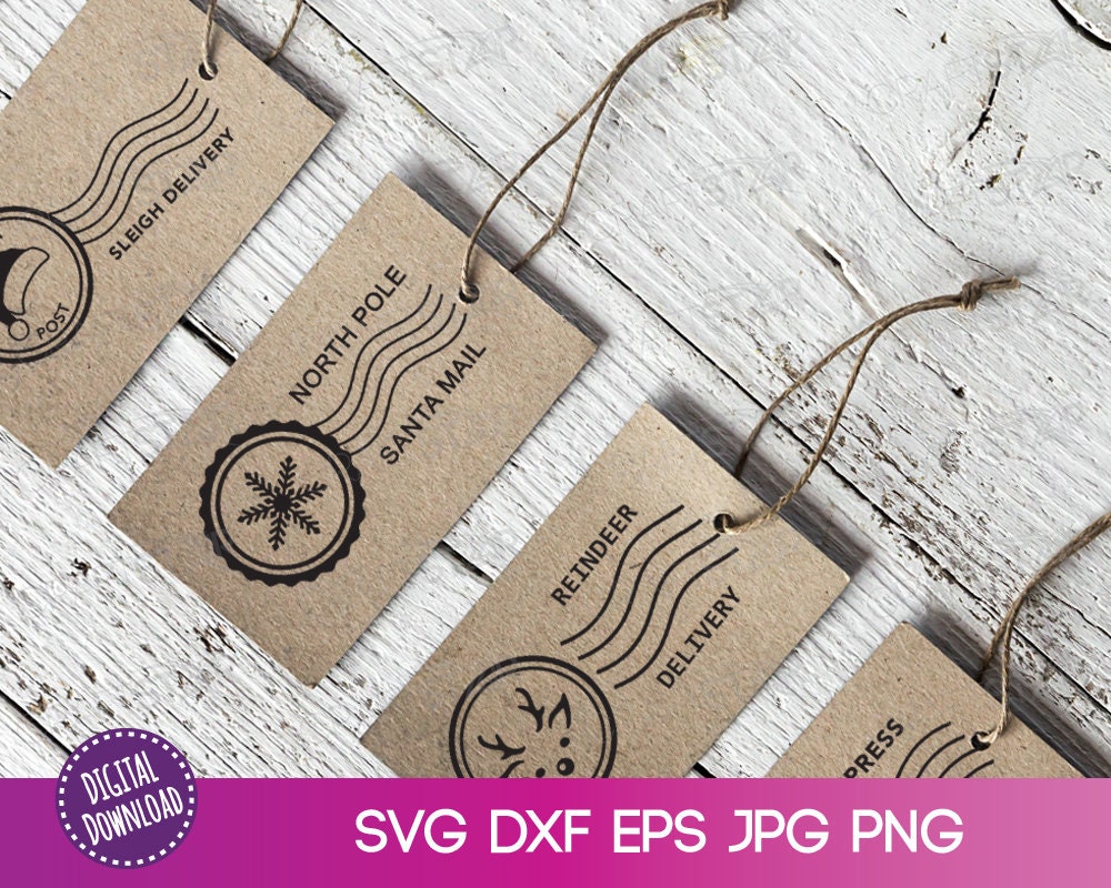 Christmas Postmark SVG Files - North Pole Postmark Clipart for Digital ...