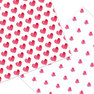 Watercolor Hearts Digital Paper Pack - Watercolor Heart Background ...