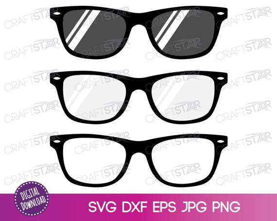 Glasses SVG File for Cricut & Silhouette Spectacles | Etsy