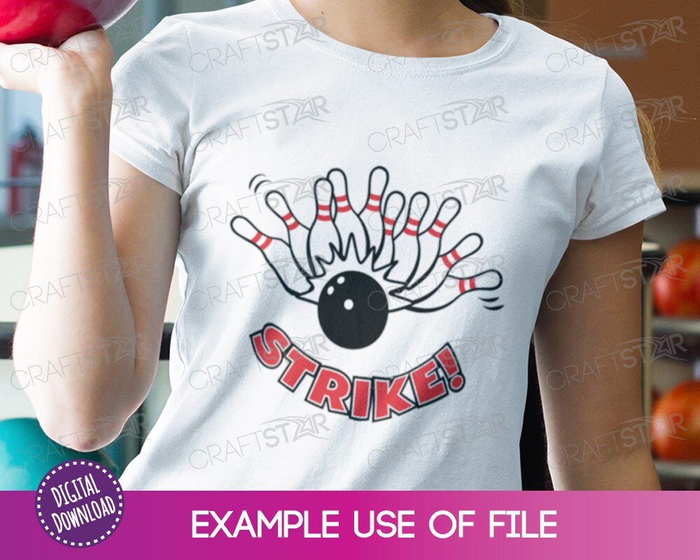 Bowling SVG - Ten Pin Bowling Strike Clipart - Sports Digital Element ...