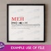 Meh Definition Digital Download - Meh SVG File - Meh Printable - Meh ...