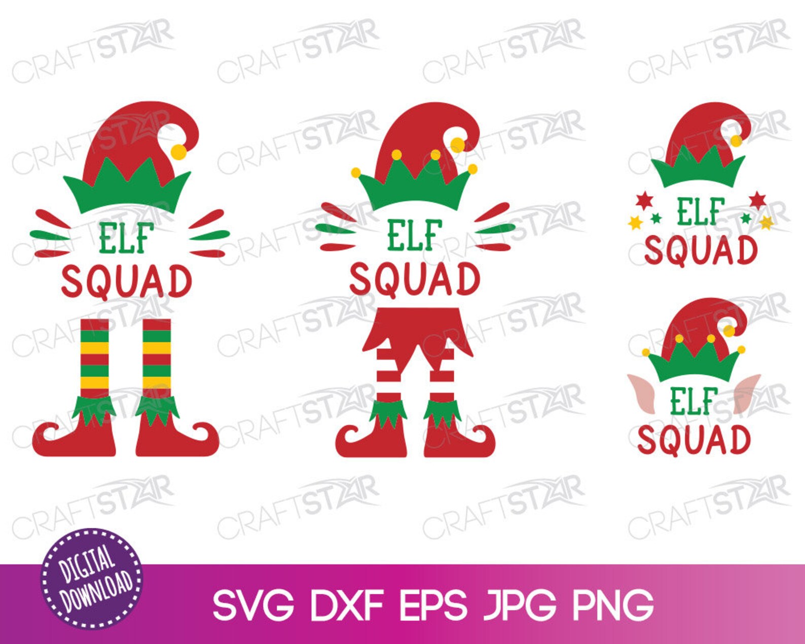Elf Squad SVG Files for Cricut or Silhouette ELF Squad Christmas ...