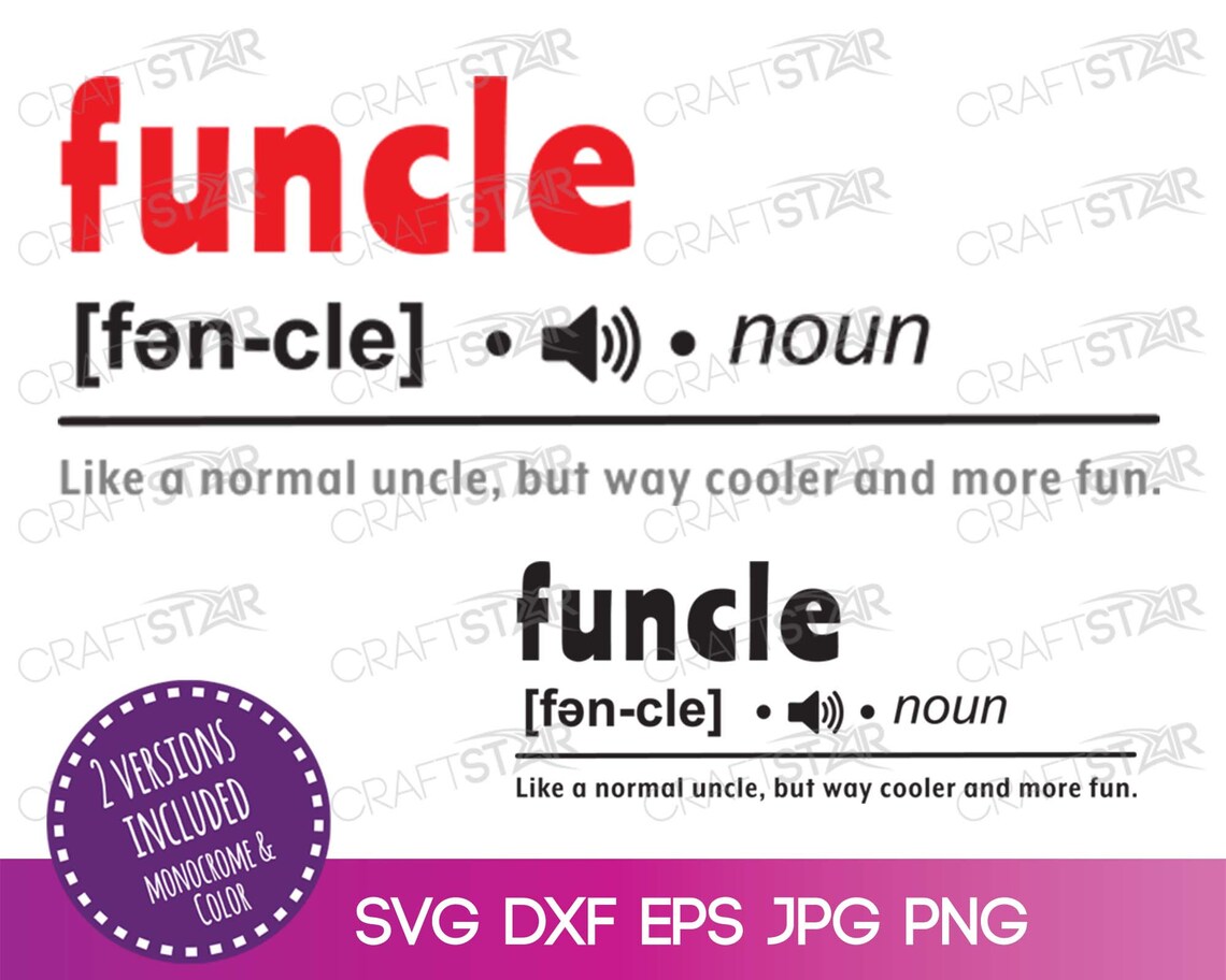 Funcle Definition Digital Download Funcle SVG File Funcle - Etsy UK