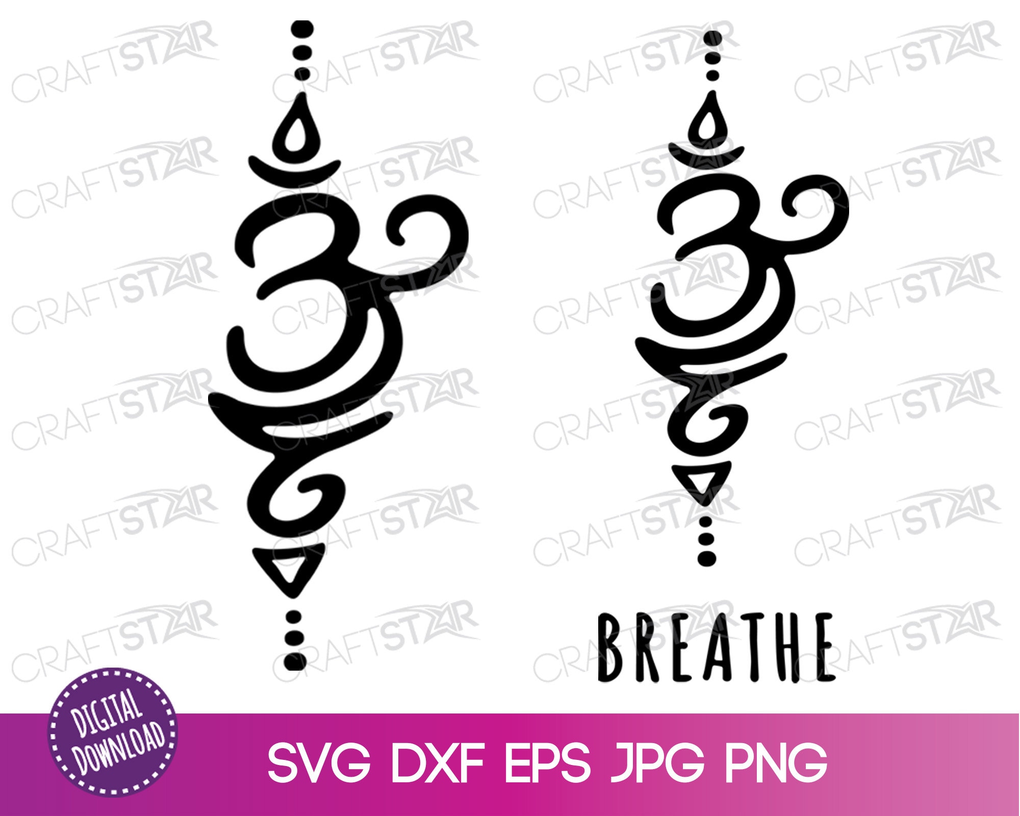 Yoga Breathe Symbol SVG PNG JPG Hand Drawn Sanskrit Yoga - Etsy