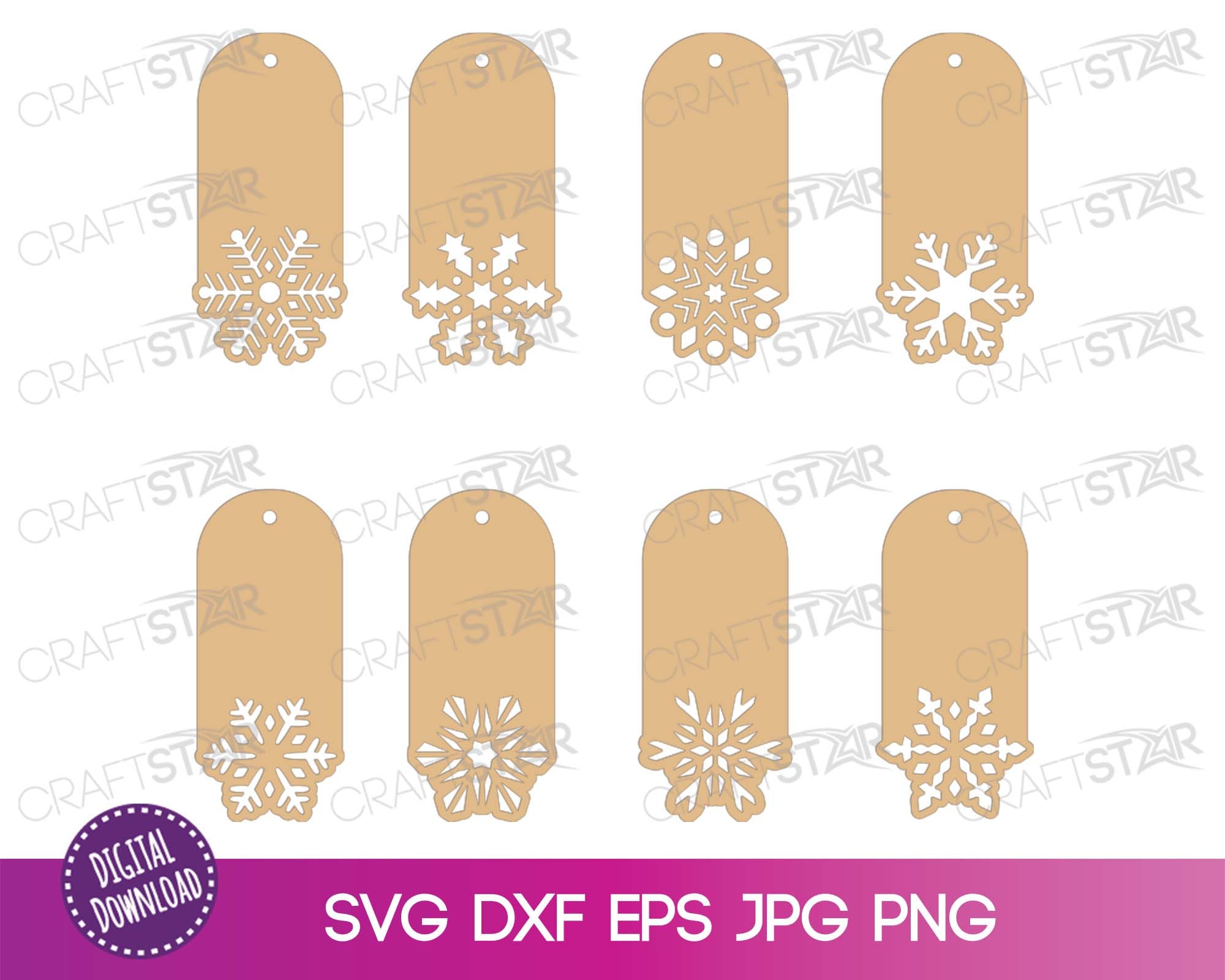 Snowflake Gift Tags SVG Files for Cutting on Your Cricut or - Etsy UK