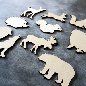 Wooden Animal Shapes Woodland Cut Outs Wood Crafts Decoration DIY Decor ...