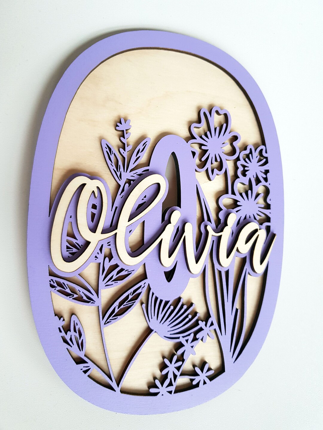 Wooden Flower Name Sign Wildflowers Monogram Letters Personalized ...