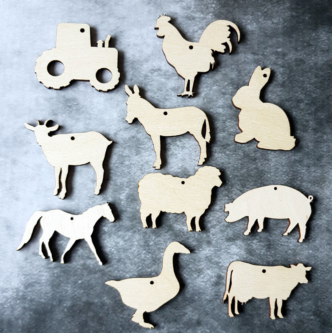 Wooden Animal Shapes Farm Cut Outs Wood Crafts Decoration DIY Decor - Etsy