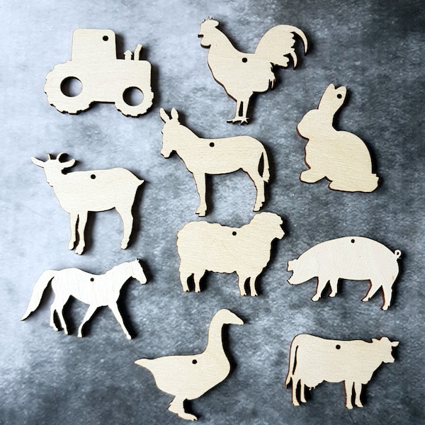 Wooden Farm Animal Cutouts - Etsy