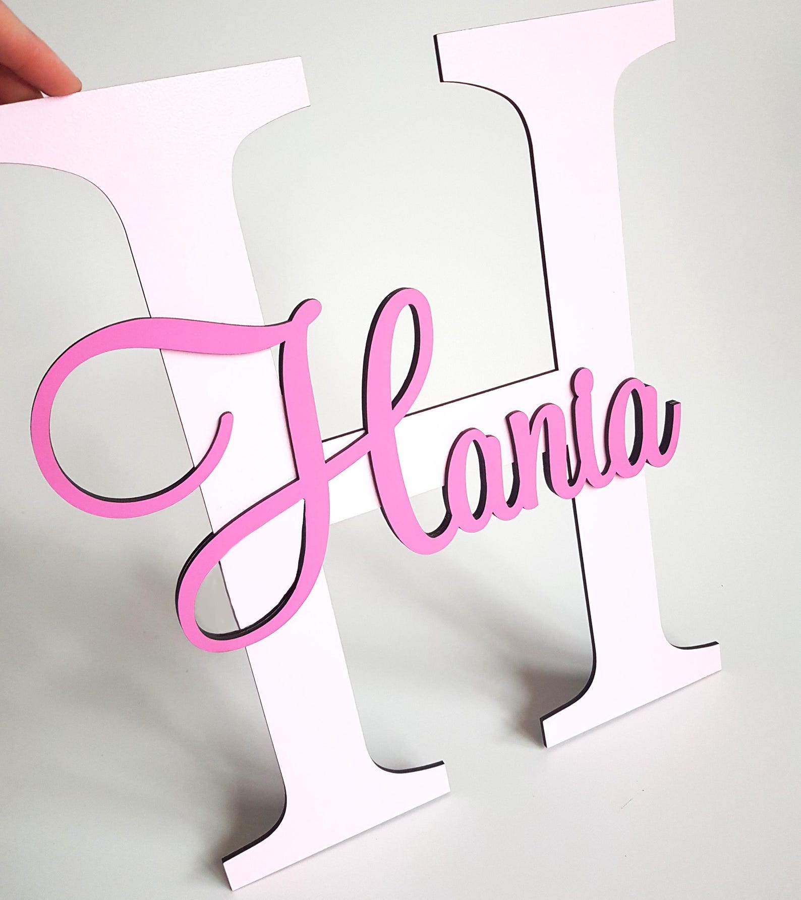 Wooden Name Sign Monogram Letter, Personalized Nursery Decor, Child ...