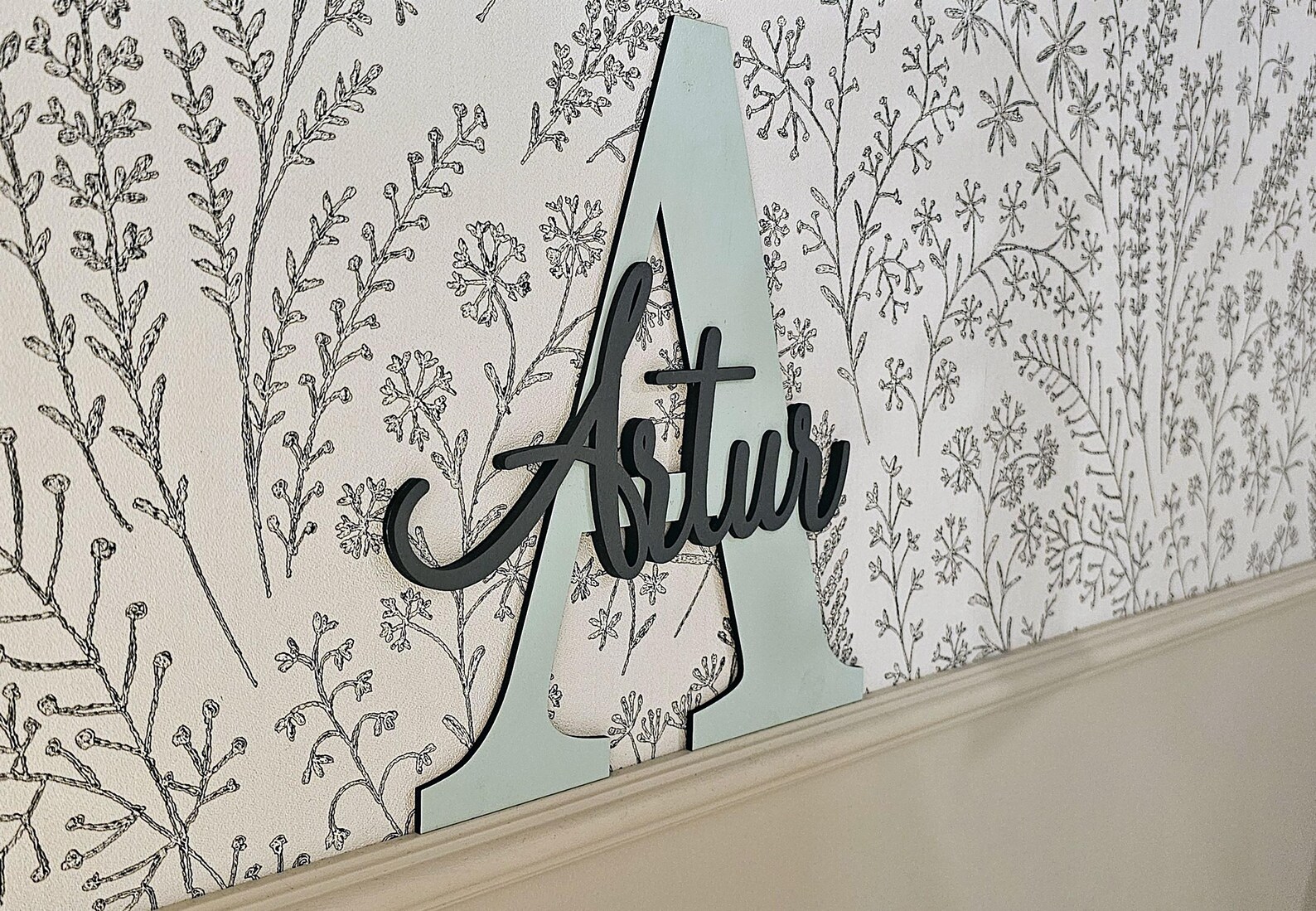 Wooden Name Sign Monogram Letter, Personalized Nursery Decor, Child ...