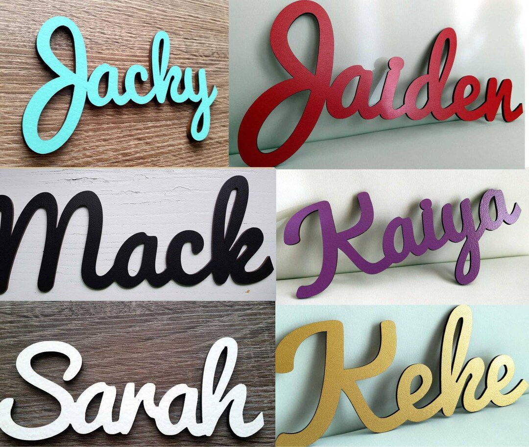 Personalized Wooden Plaque Kids Bedroom Child Name Sign Laser Cut Self ...