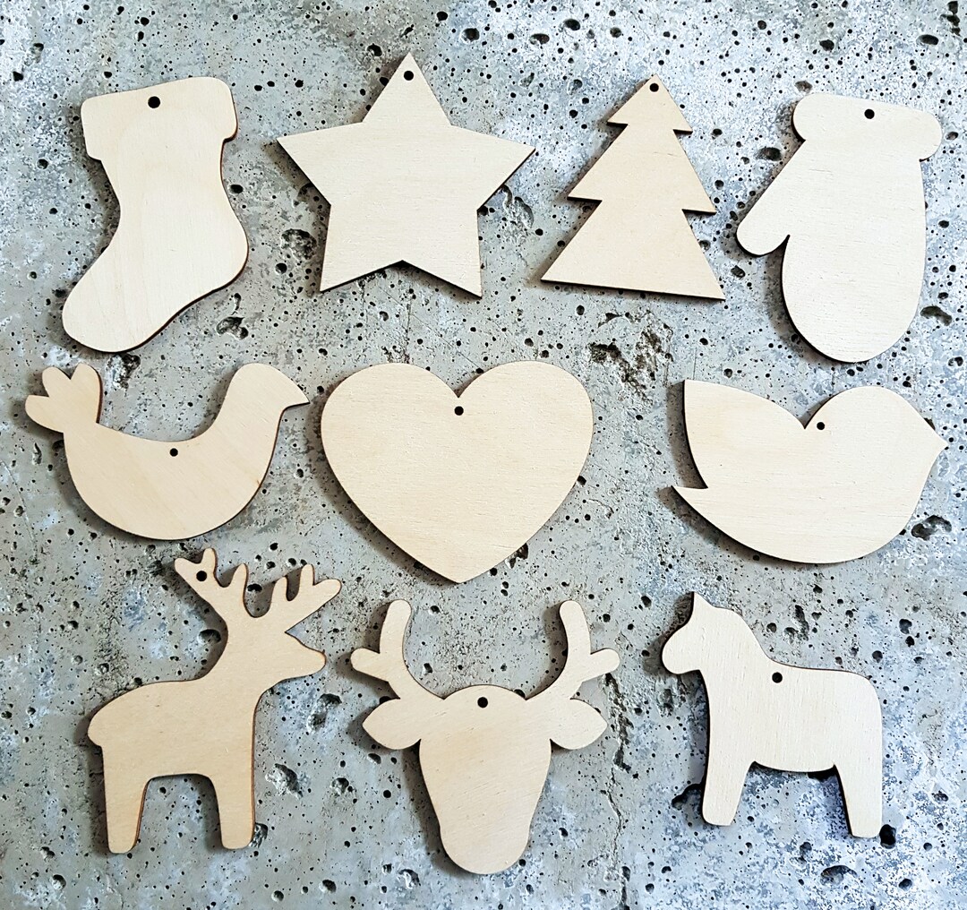 Wooden Christmas Shapes Nordic Style Simple Cut Outs Wood - Etsy