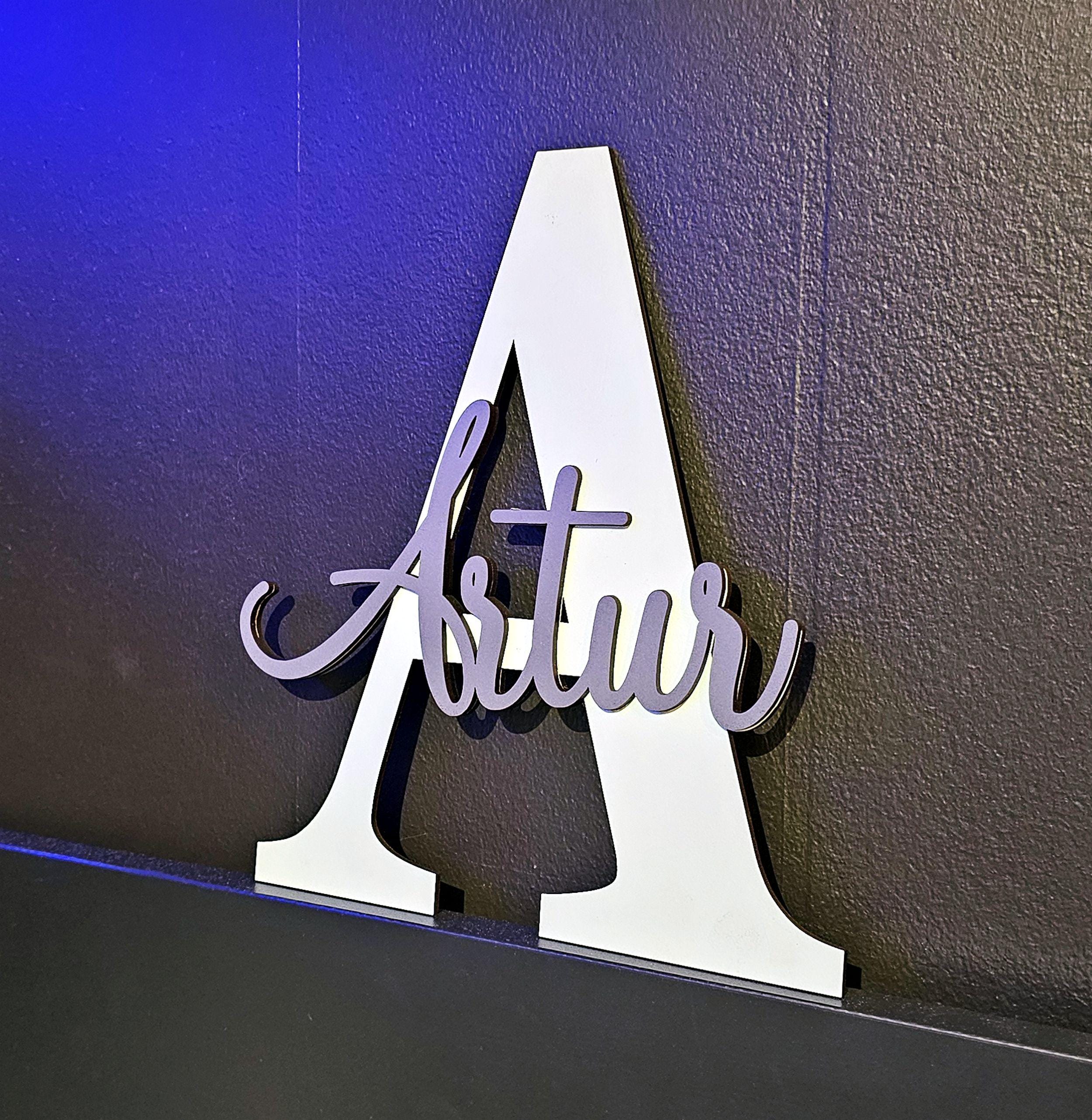 Wooden Name Sign Monogram Letter, Personalized Nursery Decor, Child ...