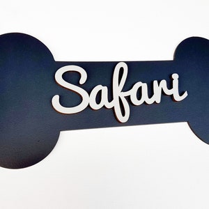 Personalized Wooden Plaque Bone Shape Dog Name Sign Pet Colors and ...