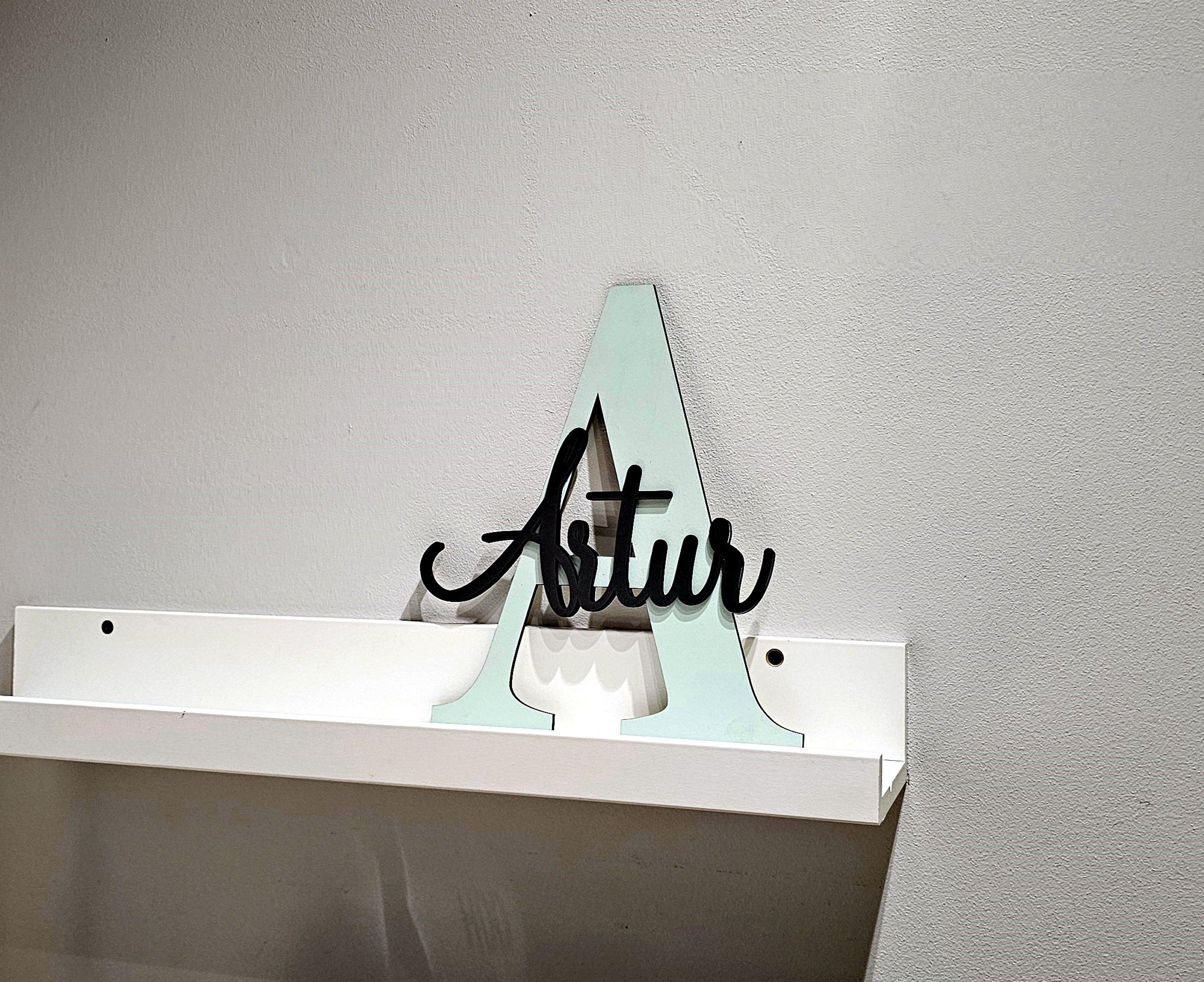 Wooden Name Sign Monogram Letter, Personalized Nursery Decor, Child ...