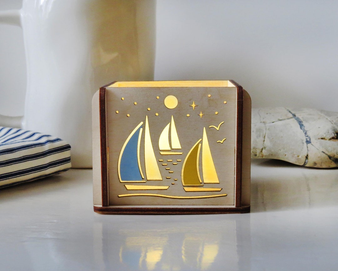 Customisable Sail Away Wooden Lightbox Kit, Fathers Day, Mothers Day ...