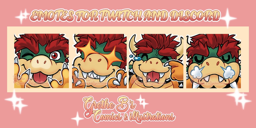 Bowser Ver.4 Twitch & Discord Emote Pack 4 Emotes, Streamer Emotes ...