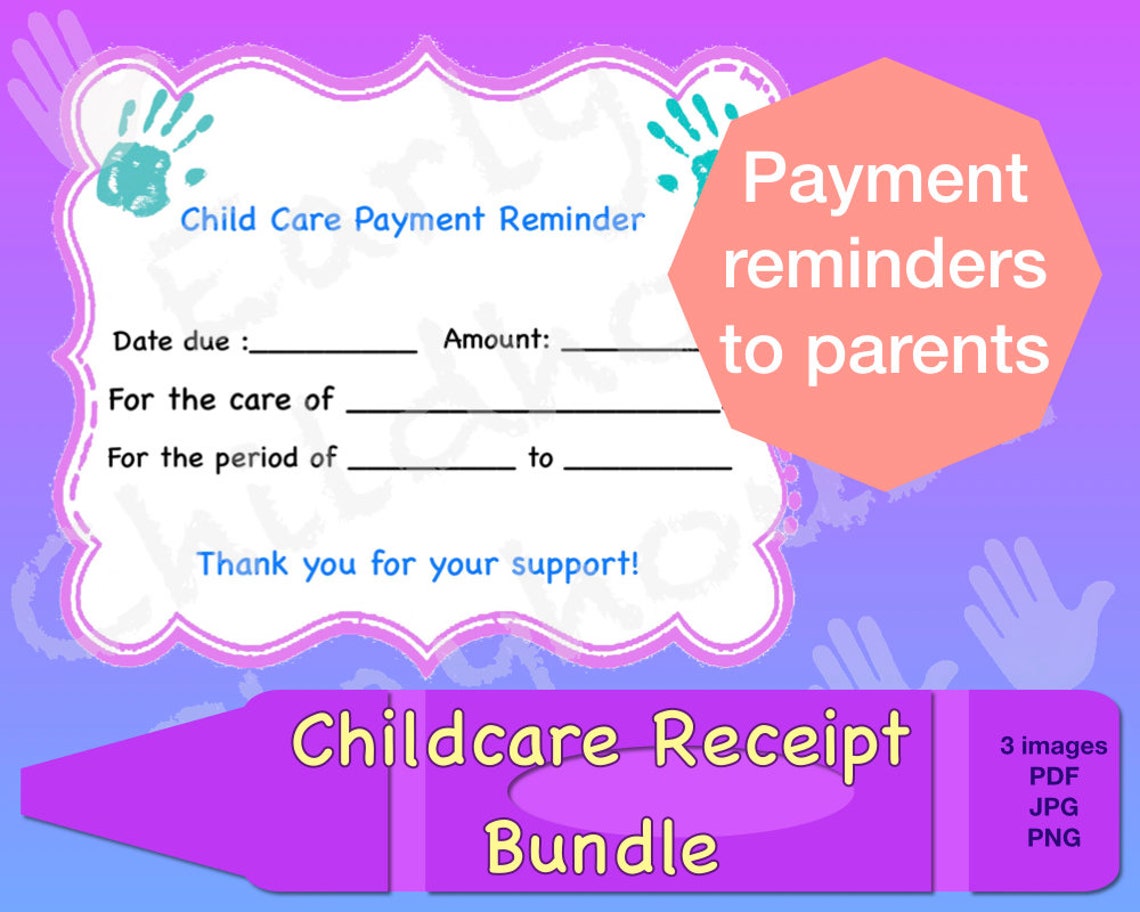 Receipts for Childcare Digital and Printable - Etsy