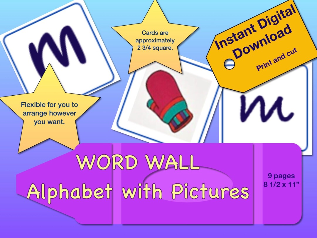 Word Wall Alphabet, Letters and Pictures, Preschool Display, Alphabet ...