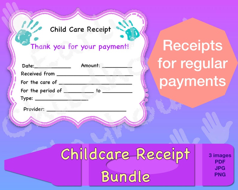 Receipts for Childcare Digital and Printable - Etsy