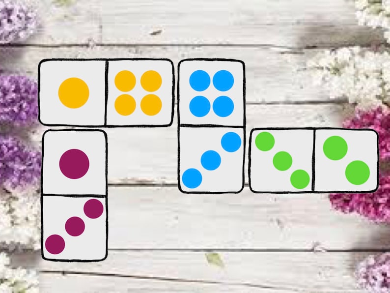 Printable Dominoes Game for Kids, Learn Math, Counting Game, Homeschool ...