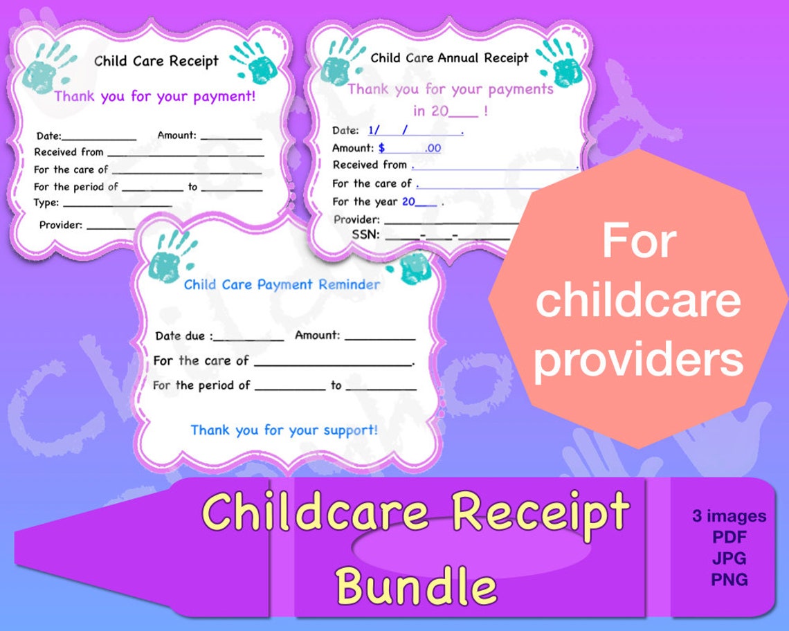Receipts for Childcare Digital and Printable - Etsy Canada