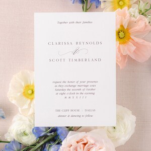 Classic Calligraphy Wedding Invitation | Elegant Custom Invite ...