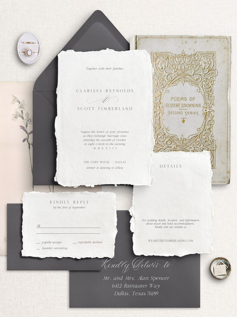 Classic Calligraphy Wedding Invitation | Elegant Custom Invite ...