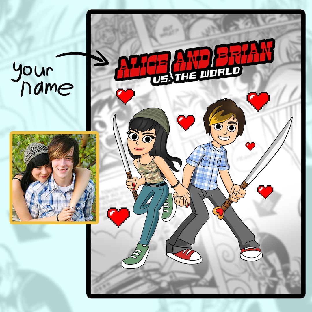 Scott Pilgrim CARTOON Portrait, Scott Pilgrim Poster, Scott Pilgrim and ...