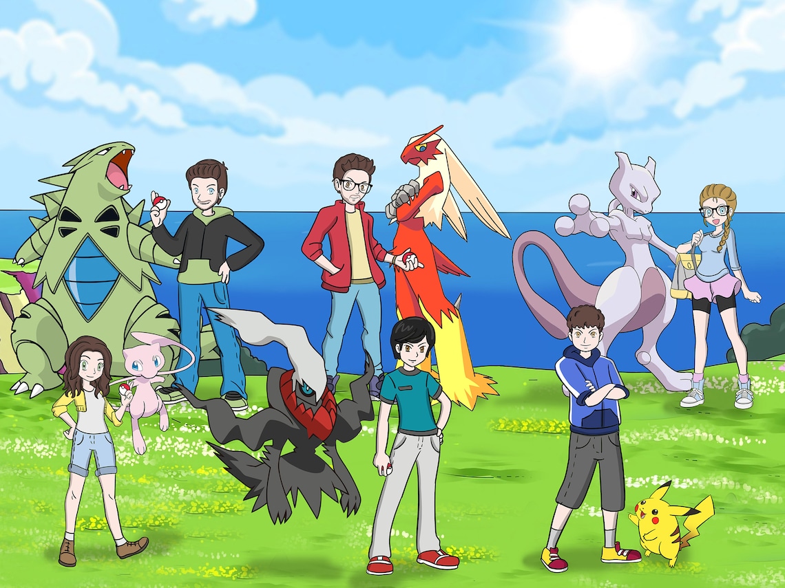 Custom POKEMON Anime Character Portrait From Photos DIGITAL - Etsy