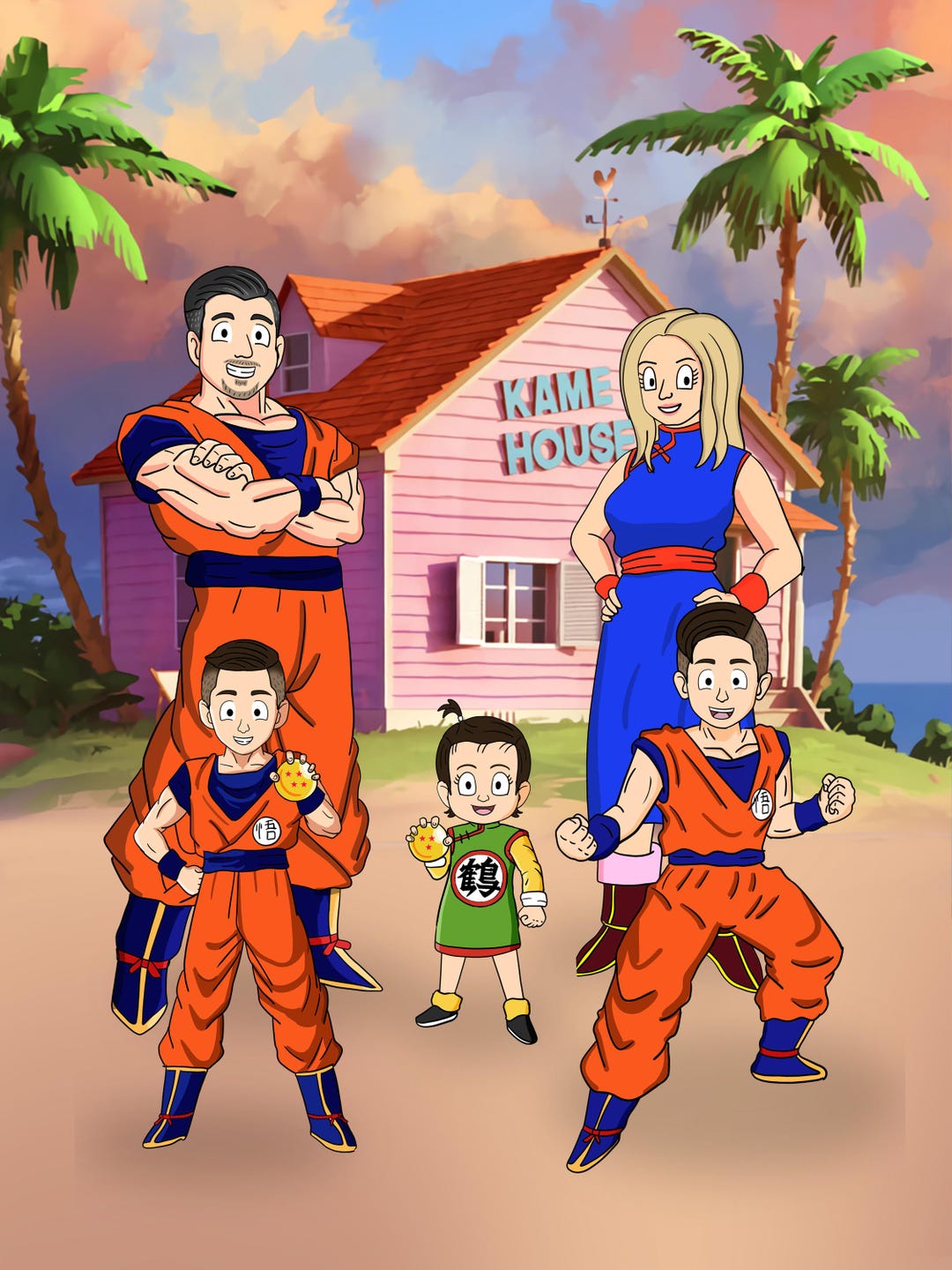 Custom Dragon Ball Portrait, Personalized Anime Drawing (digital Image ...