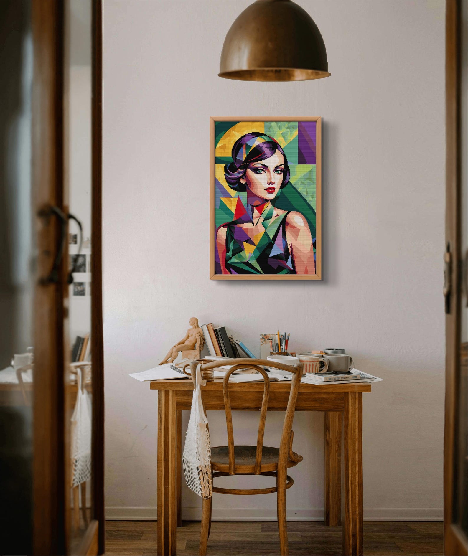 Cubism Woman Cross Stitch Pattern, Modern Portrait Embroidery PDF - Etsy