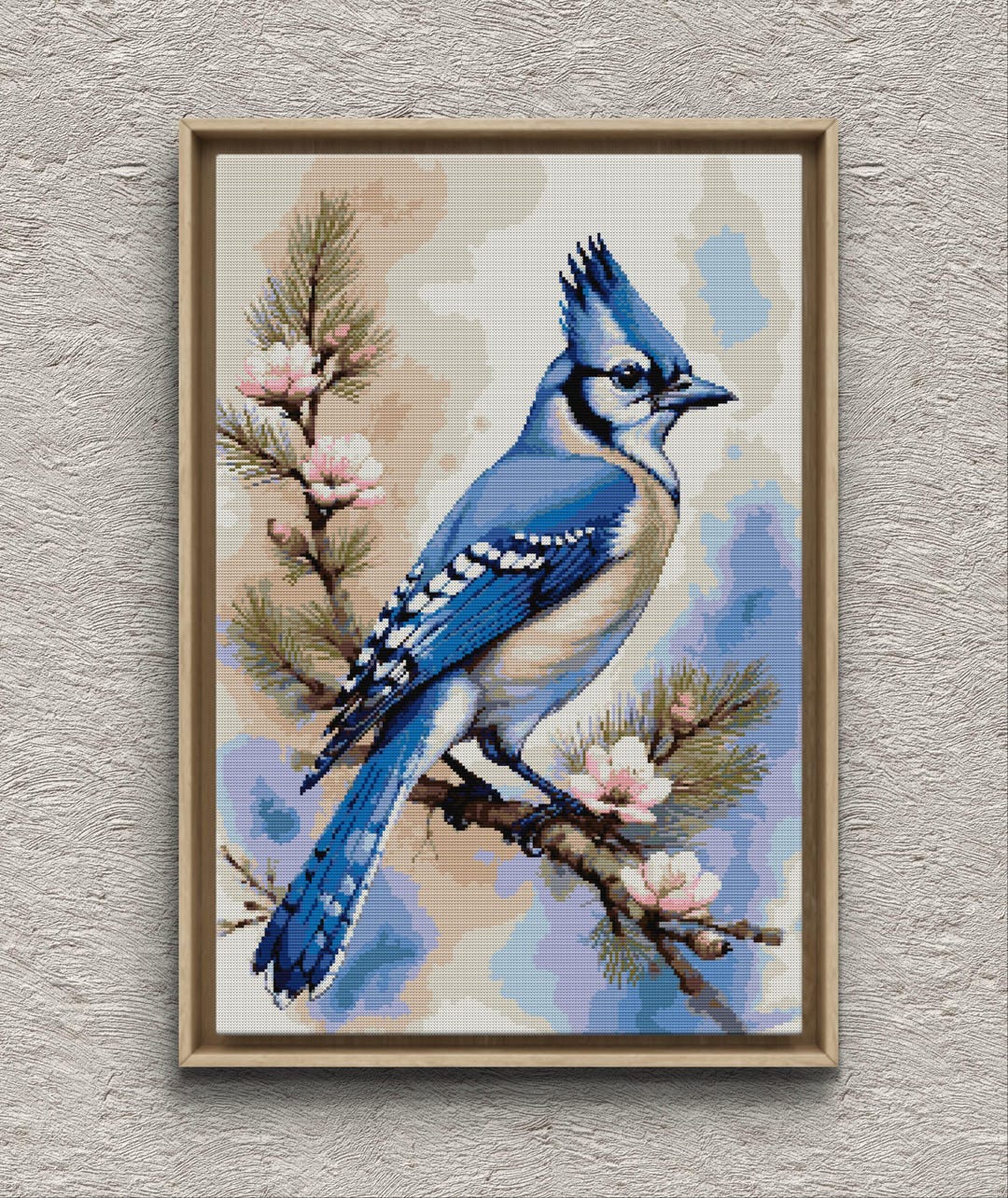 Blue Jay Cross Stitch Pattern: Elegant Bird Embroidery (PDF Pattern) - Etsy